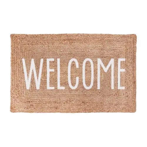 C&F HOME Welcome" 100% Jute Braided Indoor/outdoor Rug - Brown