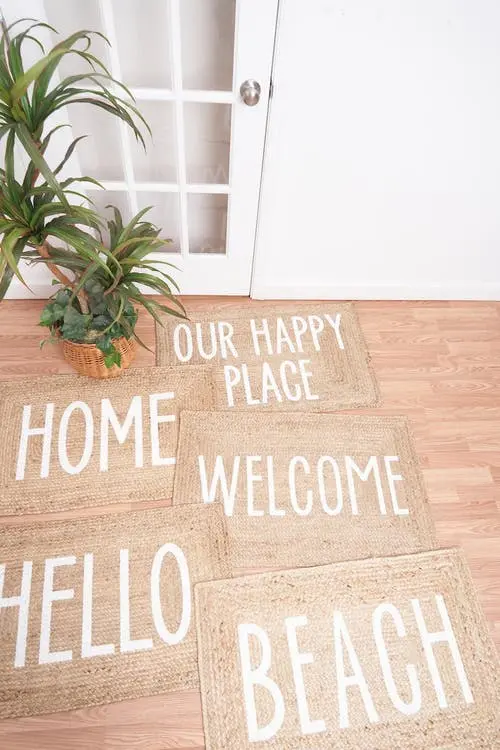 C&F HOME Welcome" 100% Jute Braided Indoor/outdoor Rug