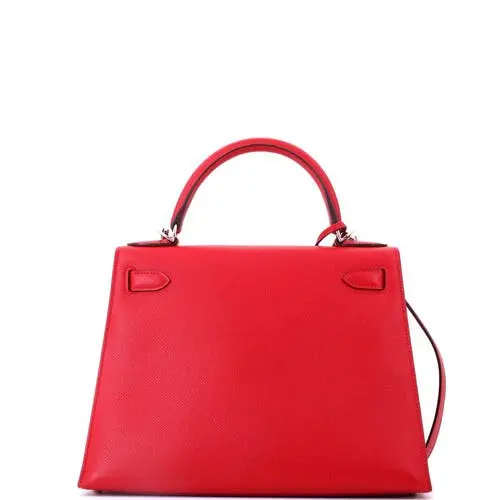 Hermès Kelly Handbag Epsom With Palladium Hardware 28 - Red