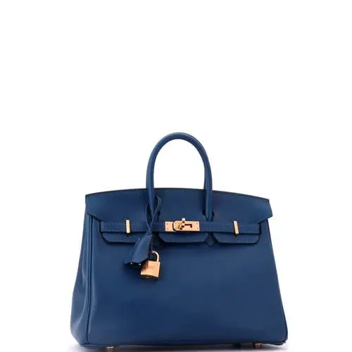 Hermès Birkin Handbag Blue Swift With Gold Hardware 25 - Deep Blue