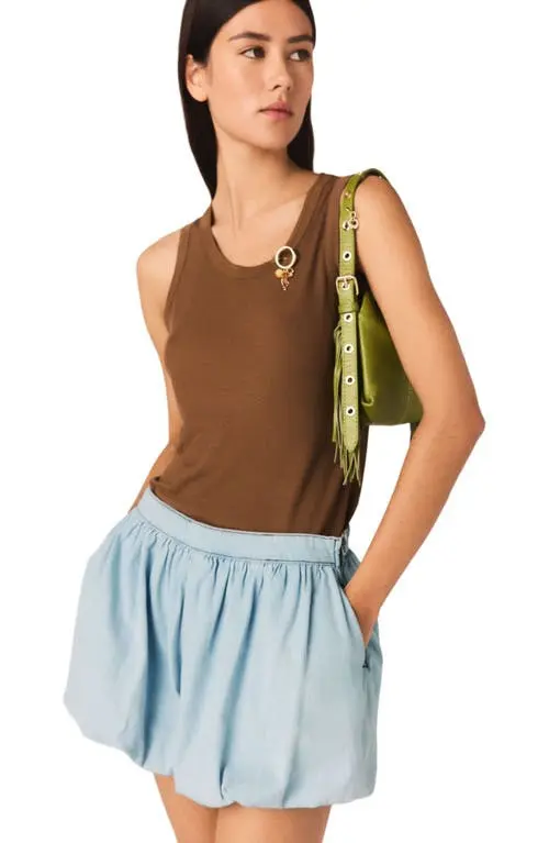 Maje Chambray Balloon Skort - Blue Sky