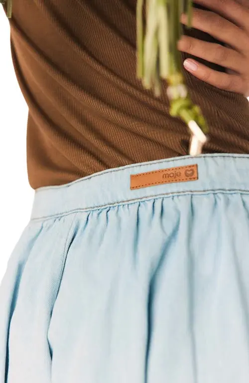 Maje Chambray Balloon Skort - Blue Sky