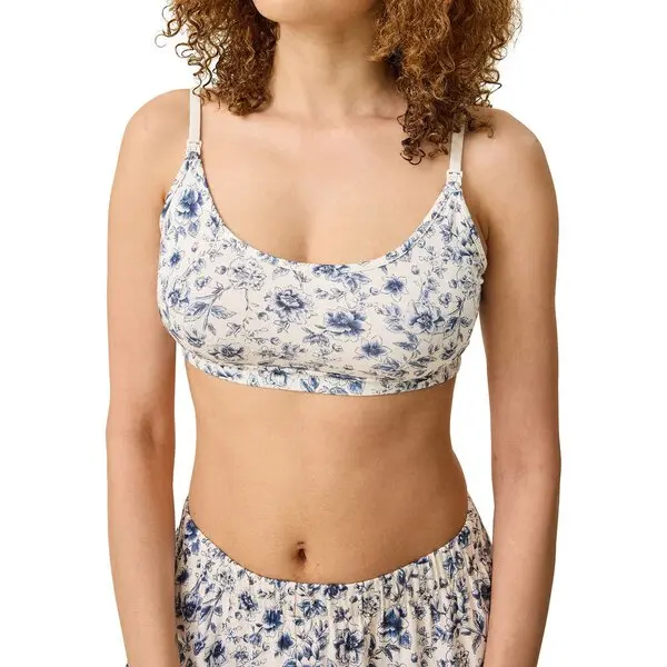 KINDRED BRAVELY French Terry Maternity & Nursing Bralette - Navy Toile
