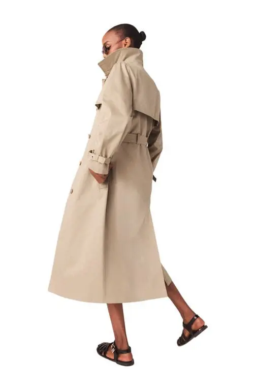 Maje Cotton Trench Coat With Removable Hood