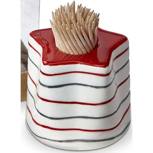 TAG Red White Blue Star Stoneware Toothpick Holder Set