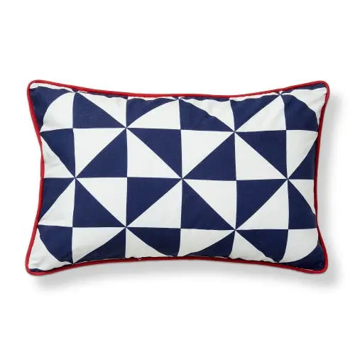 TAG Pinwheel Indoor Outdoor Lumbar Pl Multi Cotton Summer - Blue