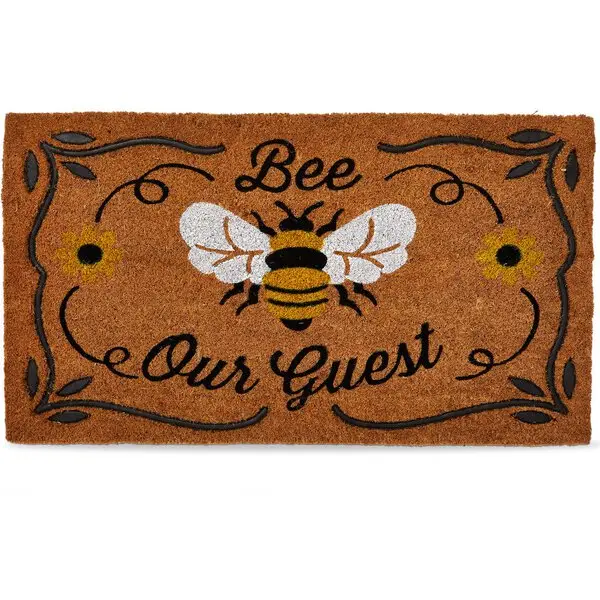 TAG Bee Our Guest Coir Rubber Doormat Multi Coir Everyday - Brown