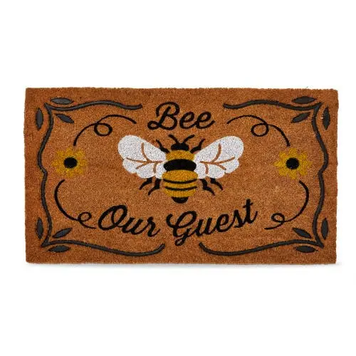 TAG Bee Our Guest Coir Rubber Doormat Multi Coir Everyday - Brown