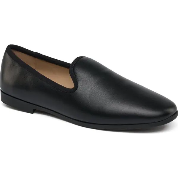 GRACE FOOTWEAR Vivian Leather Slip-on Loafer - Black