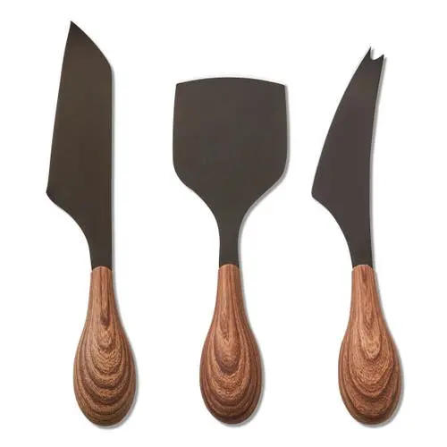 TAG Mod Cheese Utensil Set Of Three Stainless Steel - Black