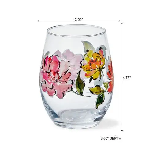 TAG In Bloom Stemless Wine Glasses Dishwasher Safe Drinkware