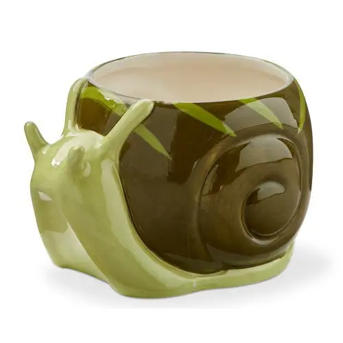TAG Snail 4" Planter Multi Earthenware Spring - Green