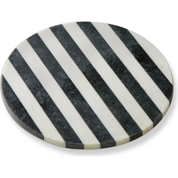 TAG Striped Round Marble Board Multi Marble Everyday