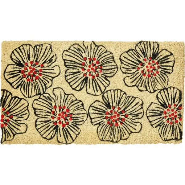 TAG Osaka Flower Coir Mat Multi Coir Everyday,summer - Beige
