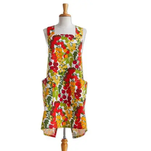 TAG Garden Tomato Pinafore Apron Multi Cotton Everyday - Red