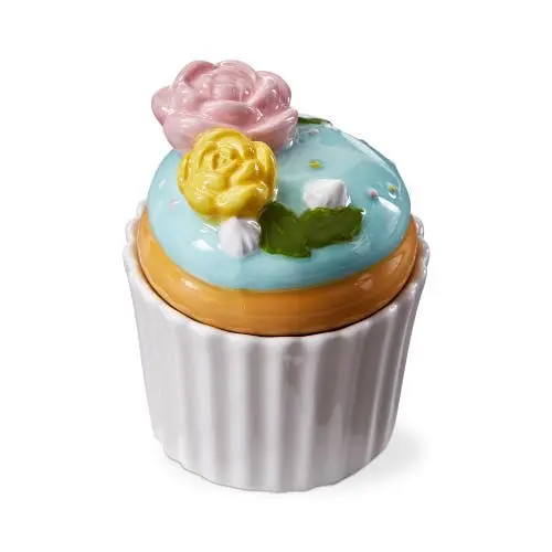 TAG Flower Cupcake Trinket Dish Multi Earthenware Spring - White