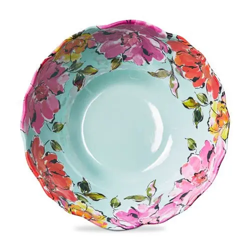 TAG In Bloom Melamine Serving Bowl Multi Melamine Spring - Blue