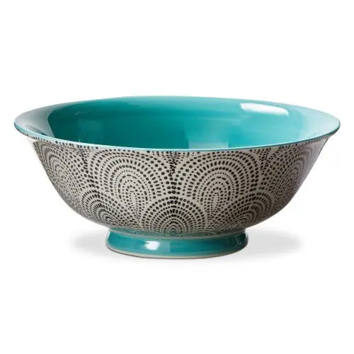 TAG Dotted Wave Ramen Bowl Multi Stoneware Everyday - Black