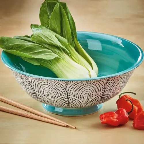 TAG Dotted Wave Ramen Bowl Multi Stoneware Everyday