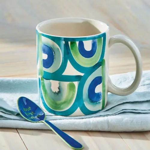 TAG Watercolor Arch Mug Multi Stoneware Everyday