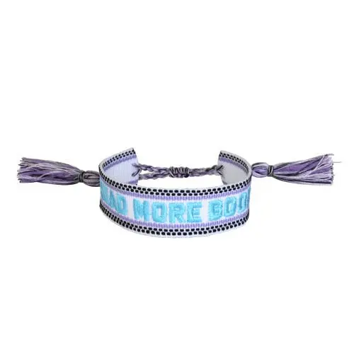 JOLLITY & CO Embroidered Book-themed Bracelets - Read More Books