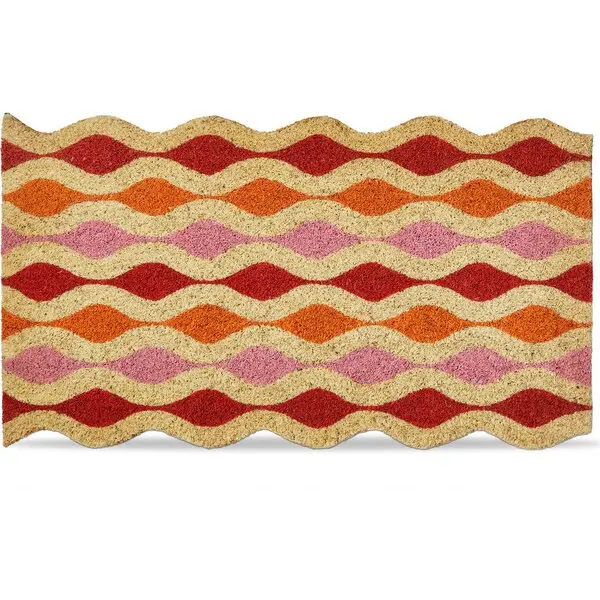 TAG Wavy Non-slip Coir Mat Multi Coir Everyday - Brown