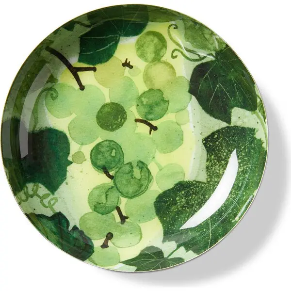 TAG Wine Grapes Metal Trinket Dish Iron Everyday - Green
