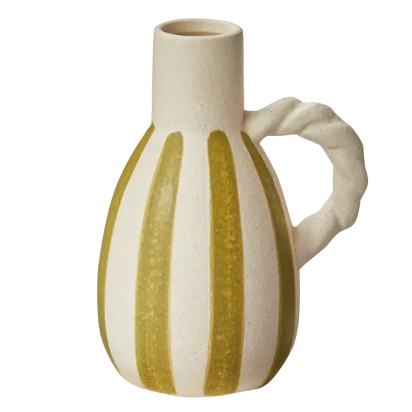 TAG Small Stripe Decorative Vase For Everyday Home Decor - Green