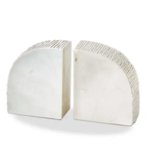 TAG Arch Marble Bookendselegant Decor For Home Office - White