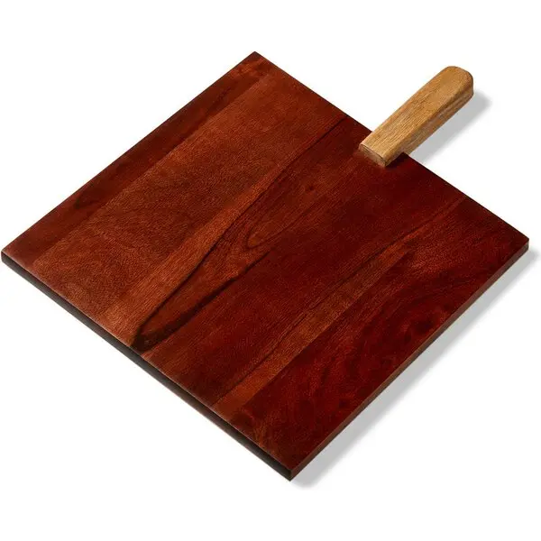 TAG Verge Square Board Natural Mango Wood Everyday Serving Tray - Black