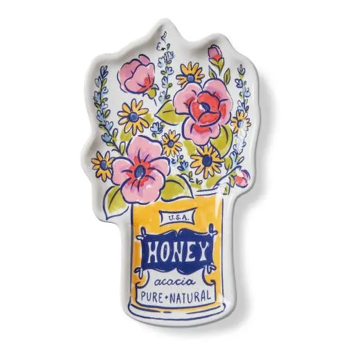 TAG Honey Jar Bouquet Trinket Dish Multi Ceramic Everyday - Blue
