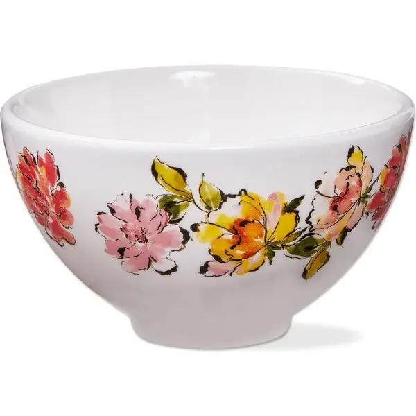 TAG In Bloom Snack Bowl Multi Earthenware Spring - White