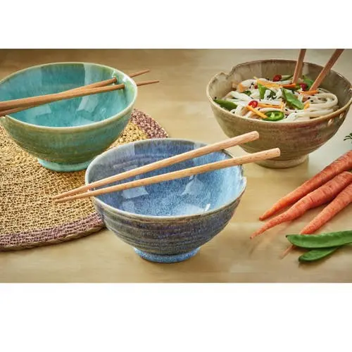 TAG Akira Noodle Bowl S/2 Taupe Taupe Stoneware Everyday