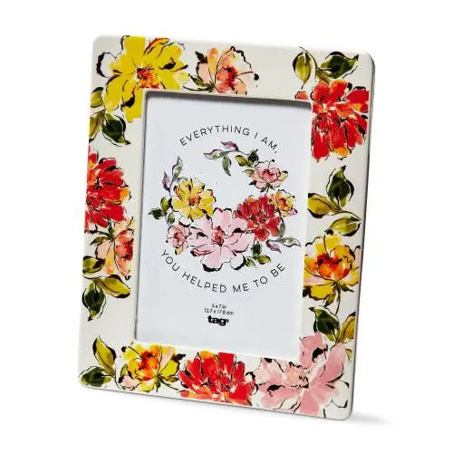 TAG In Bloom Photo Frame 5x7 Multi Earthenware Spring - White
