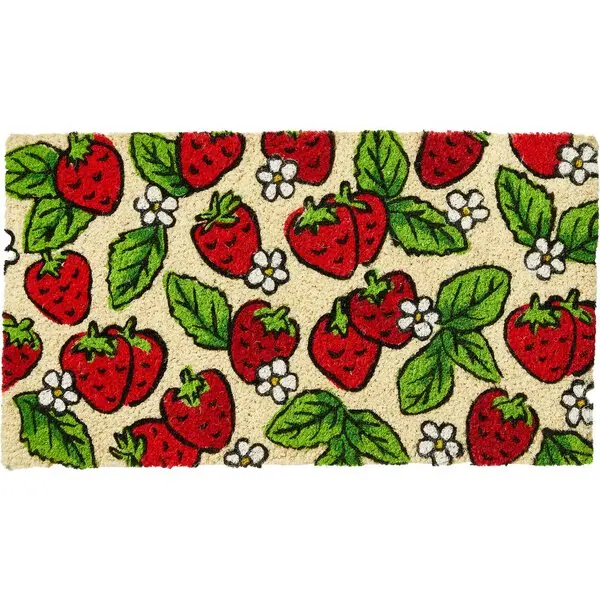 TAG Strawberry Garden Coir Mat Multi Coir Summer - Red