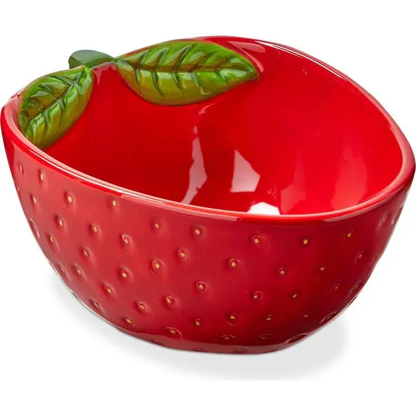 TAG Strawberry Snack Bowl Multi Earthenware Summer - Red