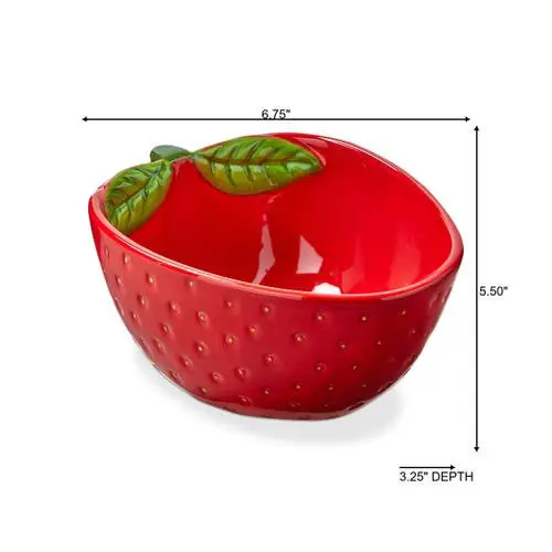 TAG Strawberry Snack Bowl Multi Earthenware Summer