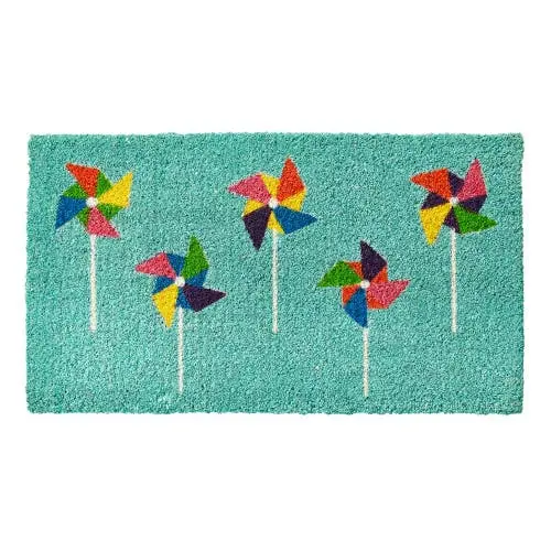 TAG Pinwheel Coir Mat Multi Coir Summer - Blue