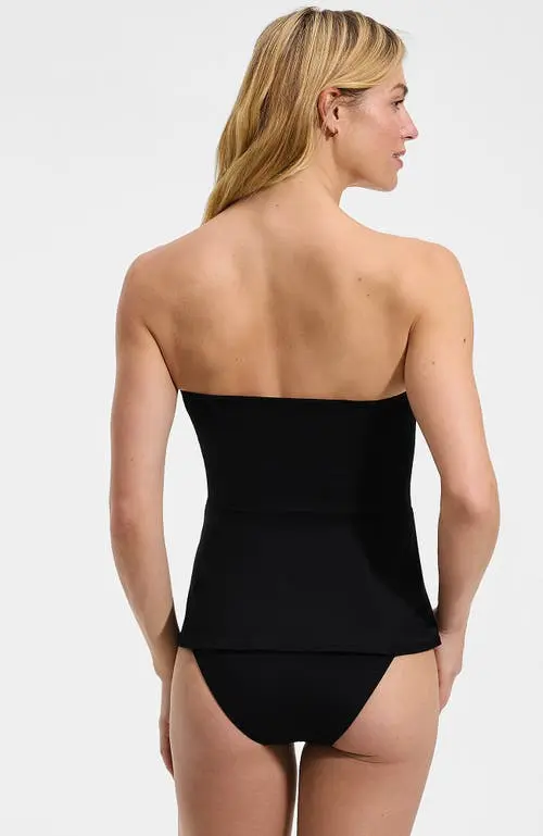 LANDS' END Sculpting Peplum Tankini Top - Black
