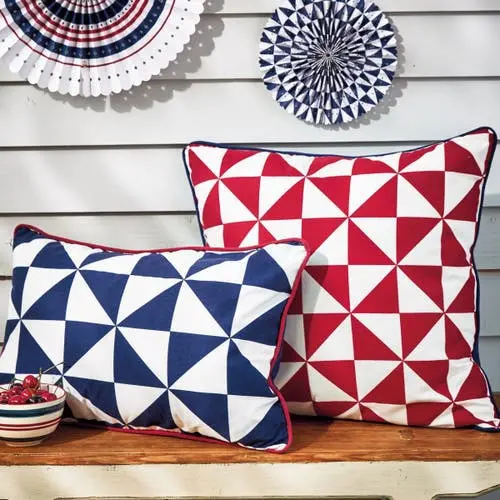 TAG Pinwheel Indoor Outdoor Pillow Multi Cotton Summer