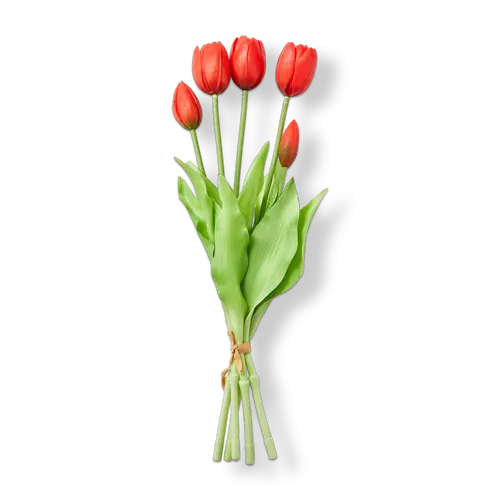 TAG Soft Touch Faux Tulip Bunch Silicone Spring - Red