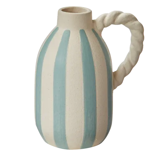 TAG Large Stripe Decorative Vase For Everyday Home Decor - Blue