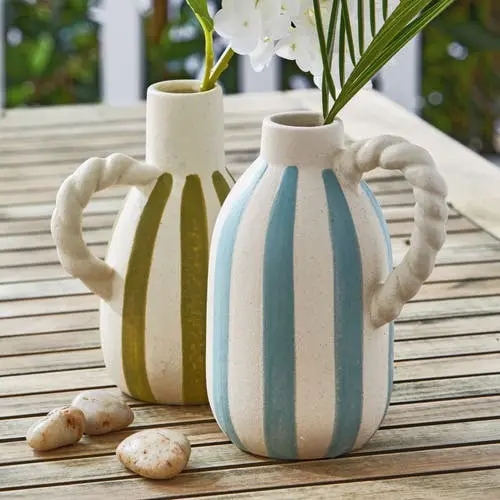 TAG Large Stripe Decorative Vase For Everyday Home Decor