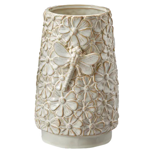 TAG Dragonfly Decorative Vase For Everyday Use - White