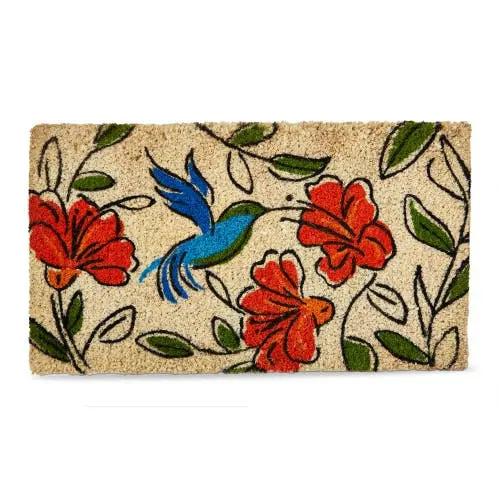 TAG Sketched Hummingbird Coir Mat Multi Coir Everyday - Red