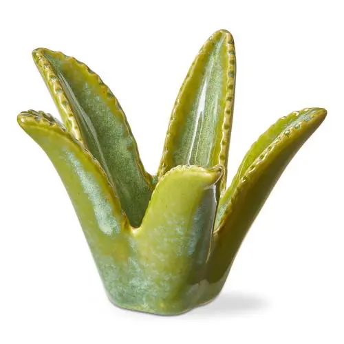 TAG Aloe Vera Tealight Holder Stoneware Spring - Green