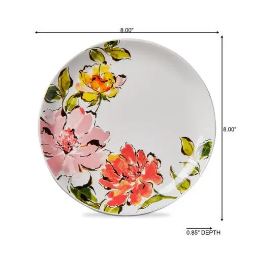 TAG In Bloom Appetizer Plate Multi Earthenware Spring