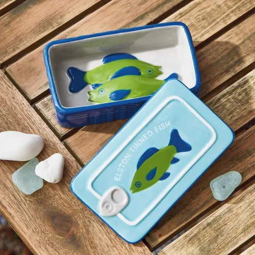 TAG Tinned Fish Trinket Dish Multi Earthenware Summer