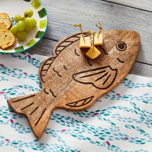 TAG Fish Board Natural Mango Wood Summer