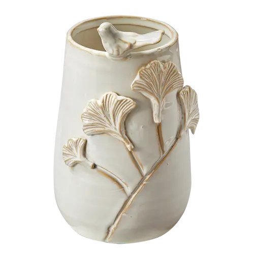 TAG Sitting Bird Vase Stoneware Spring - White